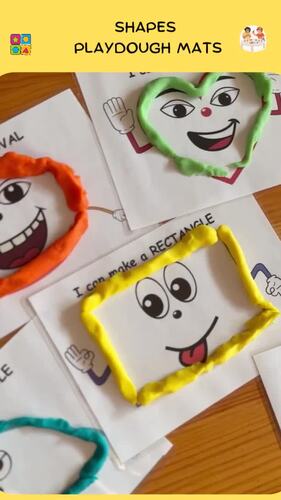 Shapes Playdough Mats, Geometry Activity Cards, Play doh Visual Aid ...