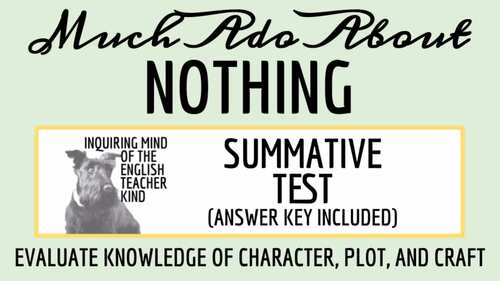 Much Ado About Nothing Test and Answer Key (Printable) | TPT