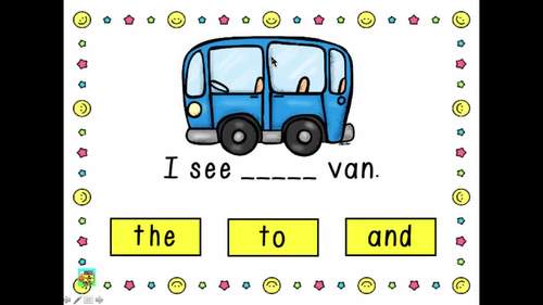 Sight Words Sentences PowerPoint Game Pre-Primer Words 1-20 Digital Center