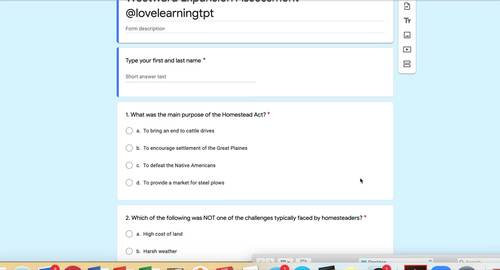 Westward Expansion Test and Quizzes - Print and Digital with Google Forms™
