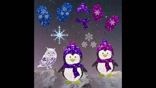 Glitter Winter Moveable Clip Art for Commercial Use by Jo Jo's Jungle