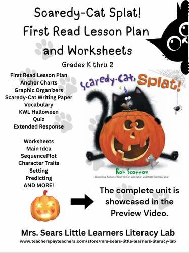 Scaredy Cat, Splat! Book Companion Activities | Halloween Read Aloud