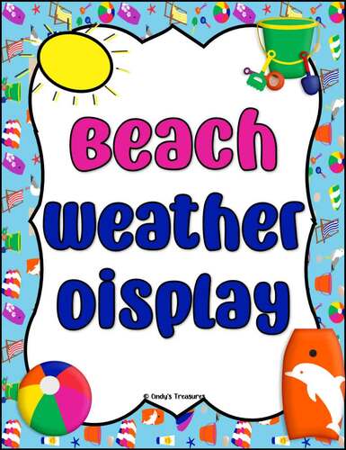 Beach Weather Display (Bright Colors) by Cindy's Treasures | TPT