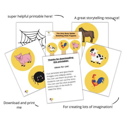 Animal Retelling Stick Puppets by 1to1Printables | TPT