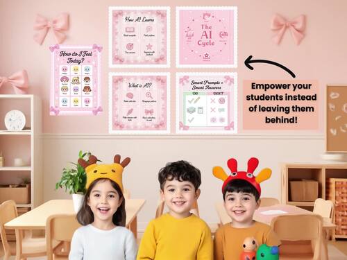 4 AI Classroom Posters + Free Worksheet | Coquette Bow Aesthetic | STEM ...