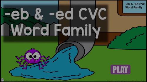 eb and ed CVC Word Family Blending for PowerPoint™ Google Slides™ Boom ...