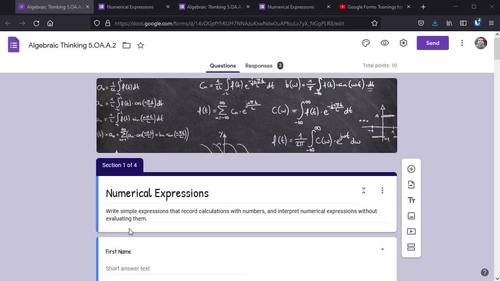 5th Grade Algebraic Thinking: Google Forms™ 3 Quiz Bundle with Support ...