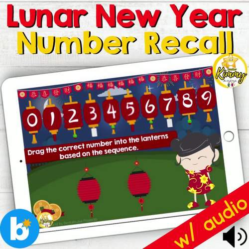 Lunar New Year Number Recall Auditory Sequential Memory Boom Cards