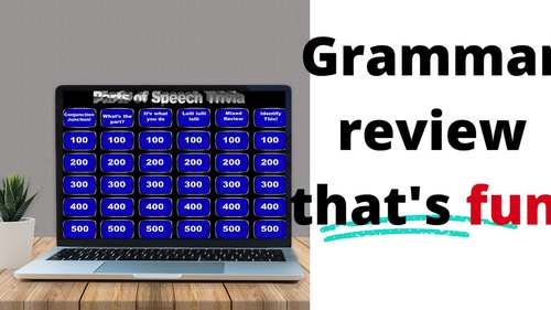 8 Parts of Speech Jeopardy Review by Upper Elementary Bliss | TPT