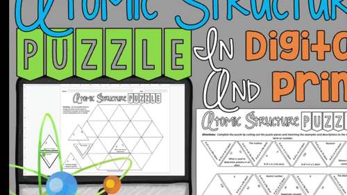 Atomic Structure Tarsia Puzzle Activity in Digital and Print | TpT Atomic Structure Tarsia Puzzle Activity in Digital and Print | TpT