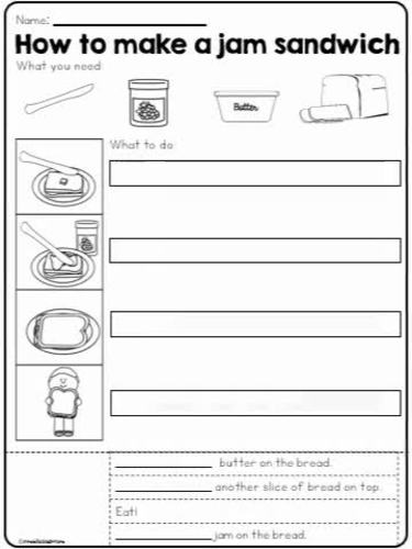 DIFFERENTIATED: Procedure Writing : How to make a jam sandwich | TpT