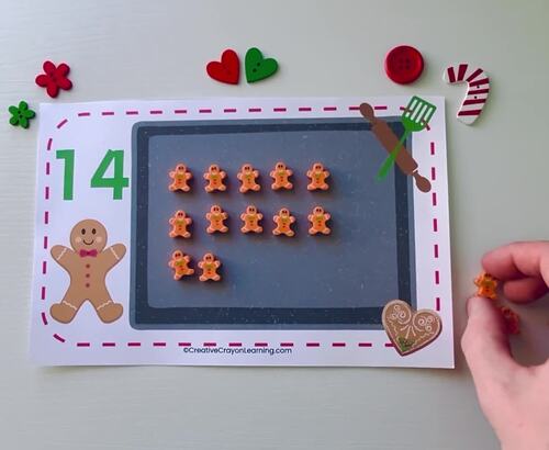 Gingerbread Counting - Hands-On Christmas Math Center for PreK ...
