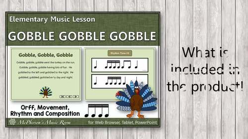 Thanksgiving Music Gobble, Gobble, Gobble: Orff, Rhythm, Movement ...