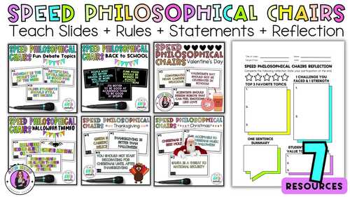 AVID Speed Philosophical Chairs - Speed Debating Activities Bundle