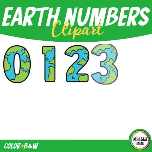 Earth Numbers Clipart | Math For Earth Day - ARTeam Studio Clipart