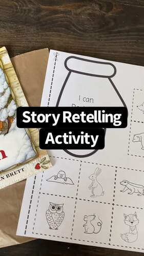 The Mitten Story Retelling Activity, Winter Literacy Center for Preschool