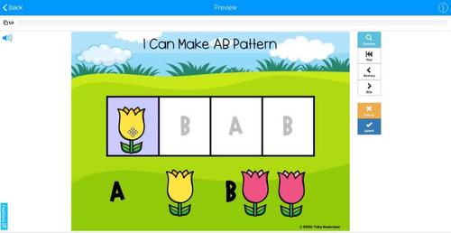 BOOM CARDS™ Spring Make AB Patterns Activity by TeKa Kinderland | TpT