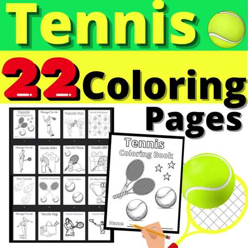 Tennis Activity Coloring Pages Book Resource Craft Activities No Prep