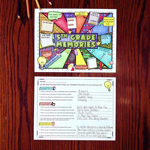 End of Year Activities Reflection Memories Mat Summer Last Day Week of ...