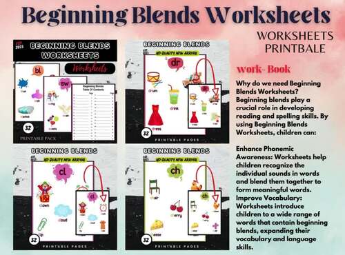 Consonant Beginning Blends Worksheets : PHONICS by English For Kids ABC