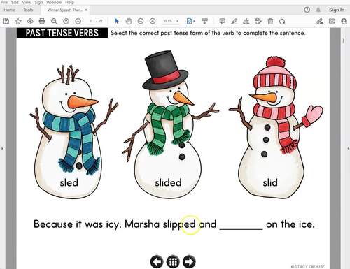 Winter Speech Therapy Activities Digital PDF for Language and Articulation