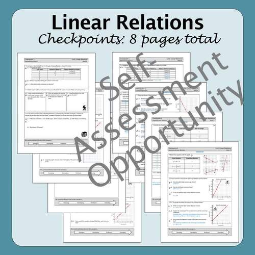 Linear Relations Task Cards And Checkpoints Differentiated Review