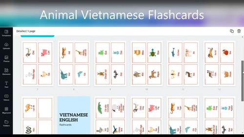 ANIMALS VIETNAMESE FLASH CARD | animal flashcards vietnamese animals ...