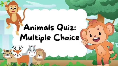 Animals Multiple Choice Game | PowerPoint Quiz for ESL and Kindergarten