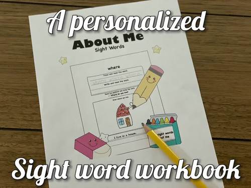 About me sight words draw and write journal by Bestie Books | TPT