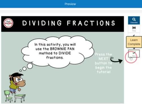 Divide Fractions With Visual Area Model Digital Boom Cards™|Brownie Pan ...