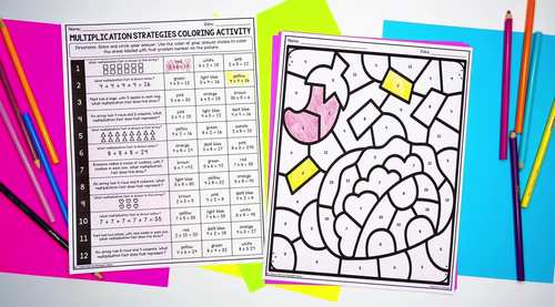 3rd Grade Multiplication and Division Color by Numbers 3.OA.1 through 3 ...