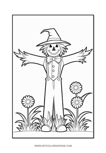 Halloween Scarecrow Color Pages for Kids Vol 6: Spooky Fun! by Coloringfy