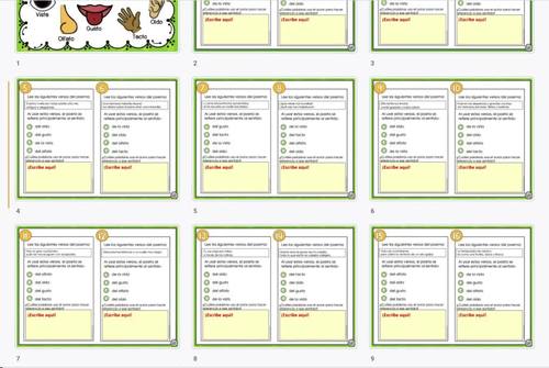 Lenguaje Sensorial Poesia Digital and PDF - Sensory Language Spanish Poetry