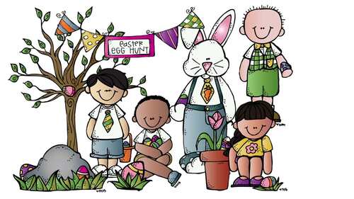 Easter egg hunt clip art Spring clip art COLORED Version by Melonheadz ...