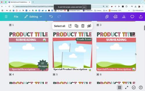 Printable TPT Product Covers Templates - Editable - Boho Neutral Edition