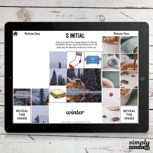 Build a Winter Image No Print Speech and Articulation Boom Card Puzzle Game