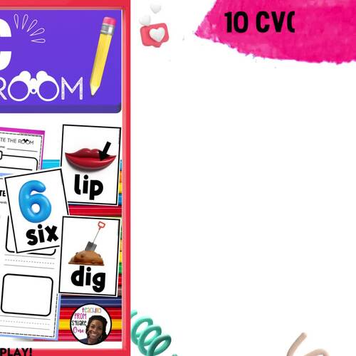 CVC Write the Room, CVC vowel i, Writing Practice by Teaching From ...