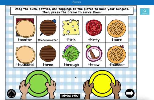 Build a Burger Articulation (Late Sounds) | Boom™ Cards for Speech Therapy