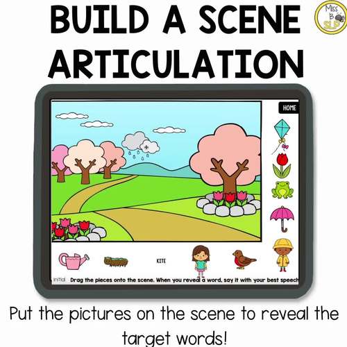 Spring Articulation Build a Scene - Digital Boom Cards by Miss B SLP