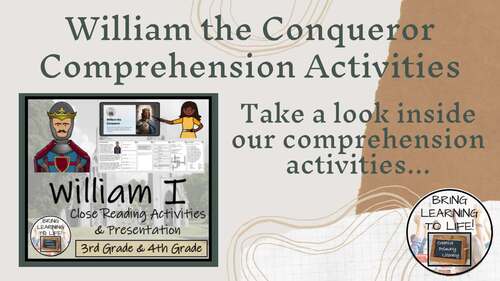 William the Conqueror Close Reading & Comprehension Activities | 3rd ...