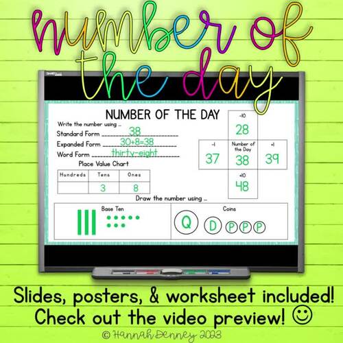 Number of the Day | Place Value and Number Sense Routine Slides and ...