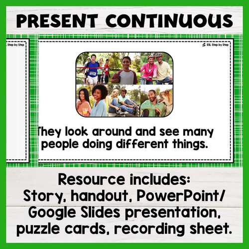 Fun at the Park: Present Continuous Activities for ESL ELL EFL Students
