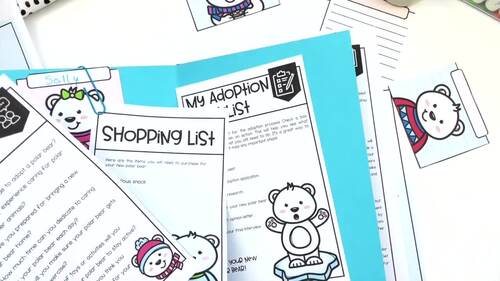 Adopt a Polar Bear, Project Based Learning, Print & GO Winter Activity