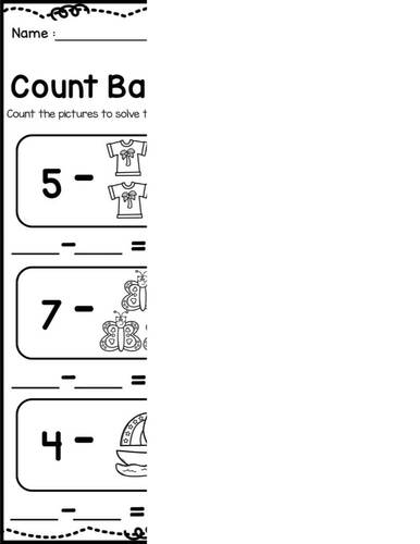 Counting Back Subtraction Strategy to 20 - Summer Theme by Kidzvilly