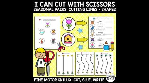 *BUNDLE* I Can Cut with Scissors - Cutting Lines & Shapes, Glue, Write