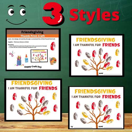 Friendsgiving Activities Craft Thumb Print Fall Tree Thanksgiving Thankful