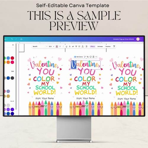 Teacher Valentine Gift Tag Printable, Lucky Duck Classroom Valentine Favor