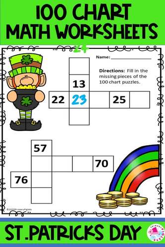 100S CHARTS WORKSHEETS | ST. PATRICK'S DAY MATH ACTIVITIES by Primary ...