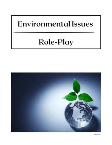 Environmental Issues: 2 Role-Plays with TEMPLATES by The EFL Classroom ...