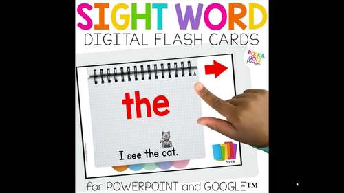 Digital Sight Word Flash Cards | Sight Words Fluency by Polka Dots Please